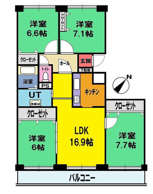 【ハトマークサイト】北海道江別市文京台の サーム森林公園壱番館 612 4LDK 中古マンション