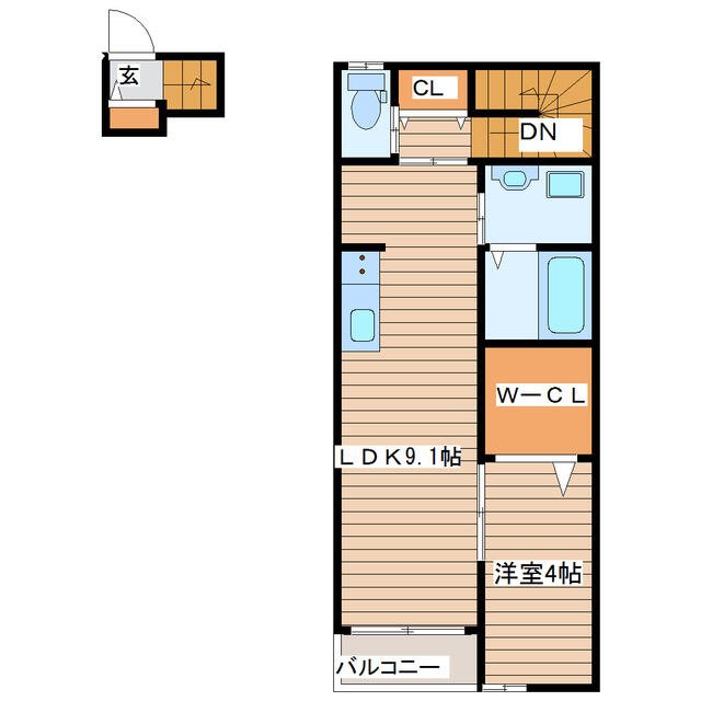 【ハトマークサイト】宮城県仙台市若林区大和町2丁目の ウィステリア大和203 1LDK アパート