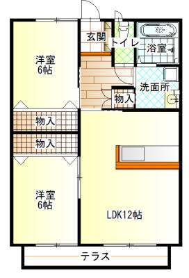 【ハトマークサイト】宮城県多賀城市宮内1丁目の コーポプロスパ105 2LDK アパート