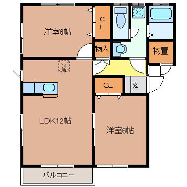 【ハトマークサイト】宮城県加美郡加美町字一本杉の ソフィアB201 2LDK アパート