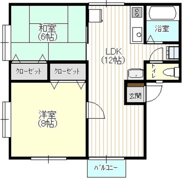 【ハトマークサイト】宮城県仙台市太白区八本松1丁目の サンキューハウス202 2LDK アパート