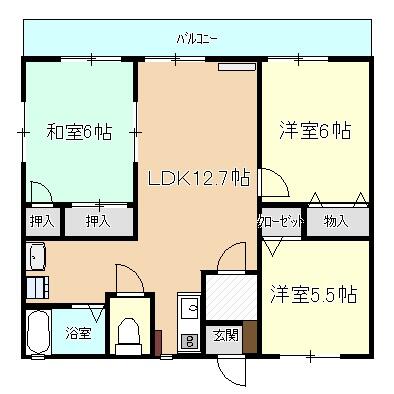【ハトマークサイト】宮城県仙台市若林区一本杉町の シティハイムアクロポリス101 3LDK アパート