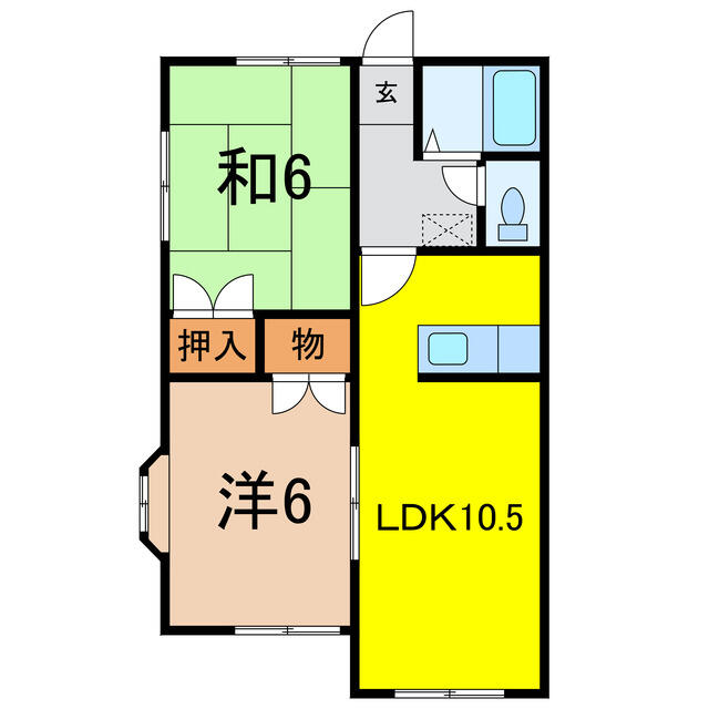 【ハトマークサイト】宮城県多賀城市大代5丁目の サンシティ大代C棟101 2LDK アパート