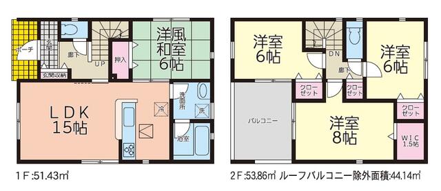 【ハトマークサイト】秋田県秋田市東通観音前の 秋田市東通観音前新築分譲乳宅1号棟 4LDK 新築一戸建