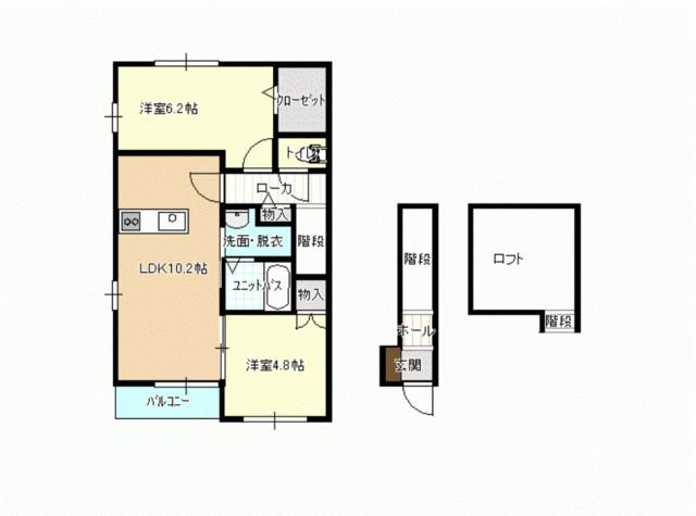【ハトマークサイト】福島県郡山市富田町字上ノ台の ツインコンフォート1 202 2LDK アパート