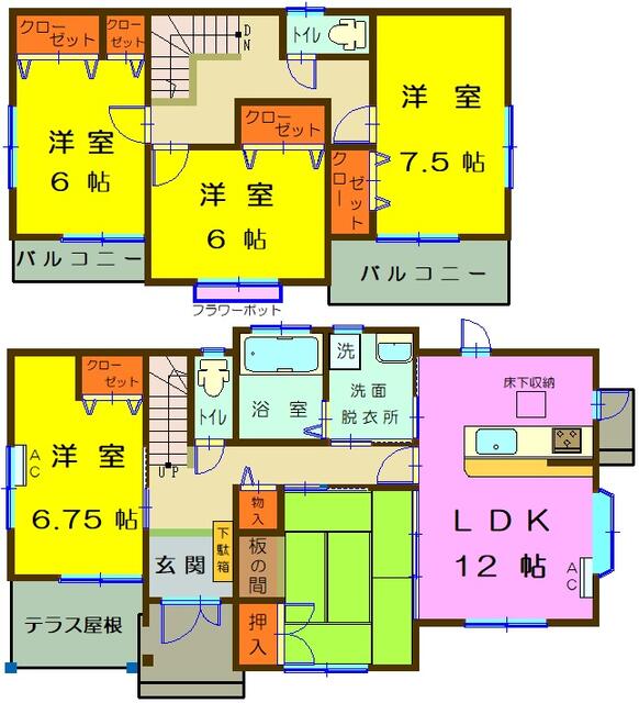 【ハトさん（ハトマーク東京不動産）】栃木県下都賀郡野木町大字野渡の 下都賀郡野木町大字野渡 戸建住宅（全室南向き・延床面積34．81坪） 5LDK 中古一戸建