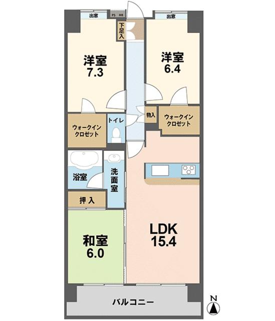 【ハトマークサイト群馬】群馬県高崎市連雀町の アイディーコート高崎602 3LDK マンション