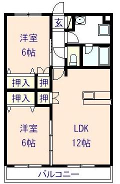 【ハトマークサイト】群馬県高崎市高関町の メゾンカサブランカ102 2LDK マンション