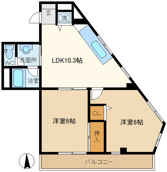 【ハトマークサイト】埼玉県春日部市大枝の マルイビル301 2LDK マンション