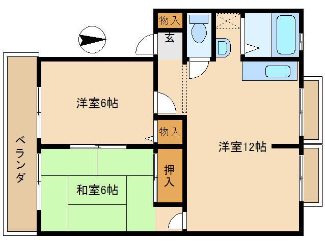 【ハトマークサイト】埼玉県越谷市北越谷2丁目の サンガーデンA202 2LDK アパート