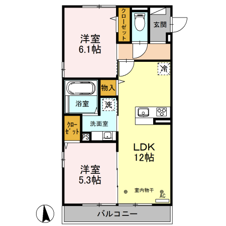 【ハトマークサイト】埼玉県朝霞市浜崎4丁目の オリヴィエ305 2LDK アパート