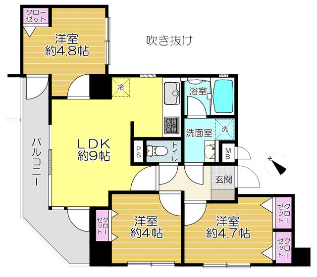 【ハトマークサイト】埼玉県越谷市大沢3丁目の 3LDK マンション