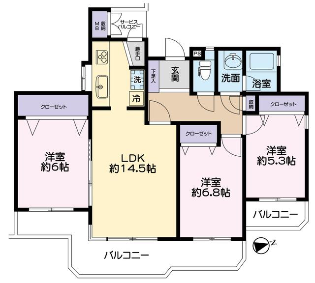 【ハトマークサイト愛知】千葉県柏市松ケ崎の クレスト柏 301 3LDK 中古マンション