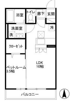 【ハトマークサイト】東京都練馬区高松6丁目の グランドソレーユA201号室 1LDK アパート