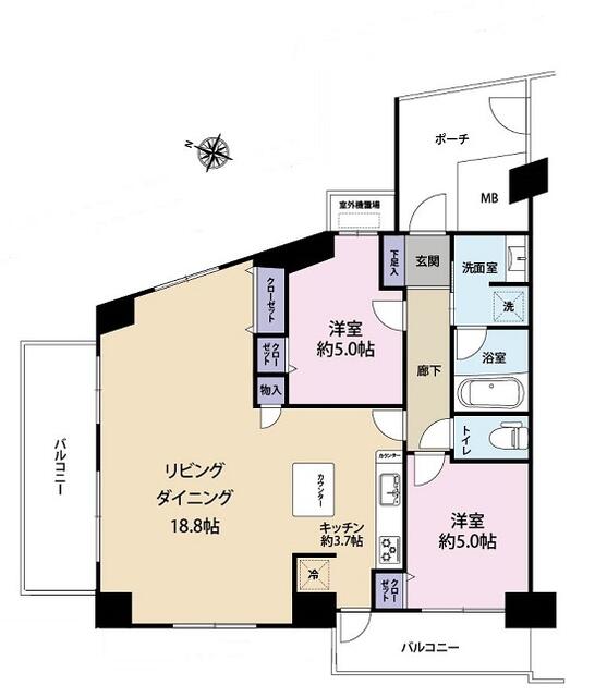 【ハトマークサイト】東京都多摩市聖ヶ丘4丁目の レーベンハイム多摩聖ヶ丘 2LDK 中古マンション