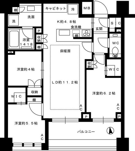 【ハトマークサイト】東京都目黒区大橋2丁目の Brillia目黒大橋505 3LDK マンション