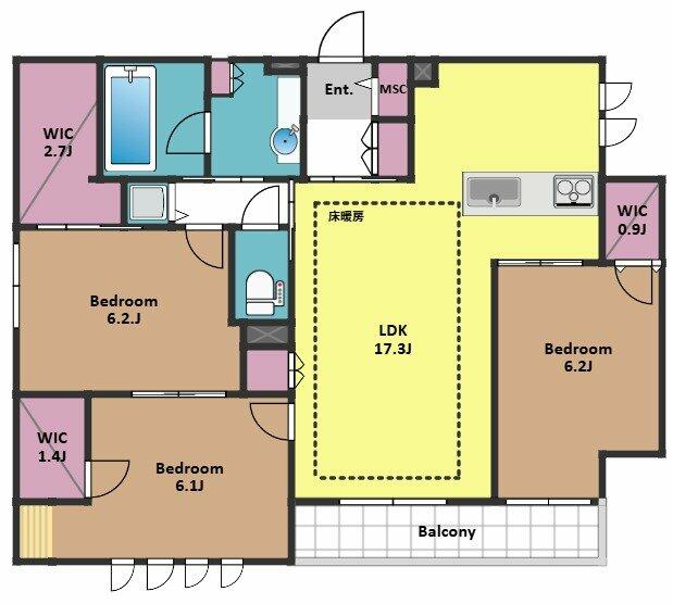 【ハトマークサイト】東京都渋谷区東1丁目の （仮称）東1丁目メゾン202 3LDK マンション