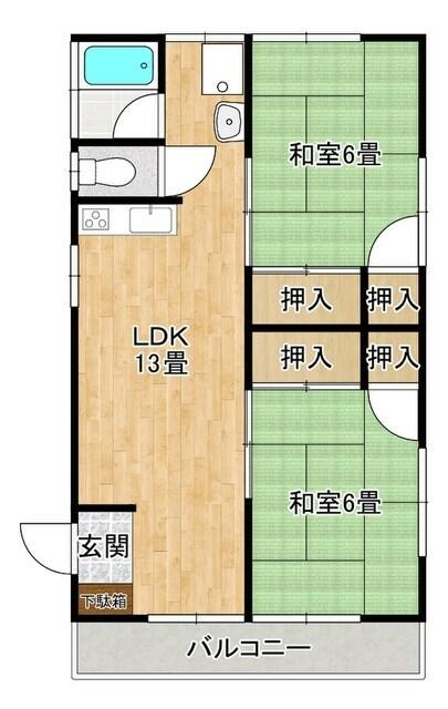 【ハトマークサイト】東京都品川区荏原4丁目の ニューバンブー荏原201 2LDK アパート