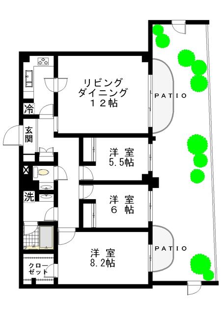 【ハトマークサイト】東京都品川区上大崎3丁目の アーケディアヒルズ102 3LDK マンション