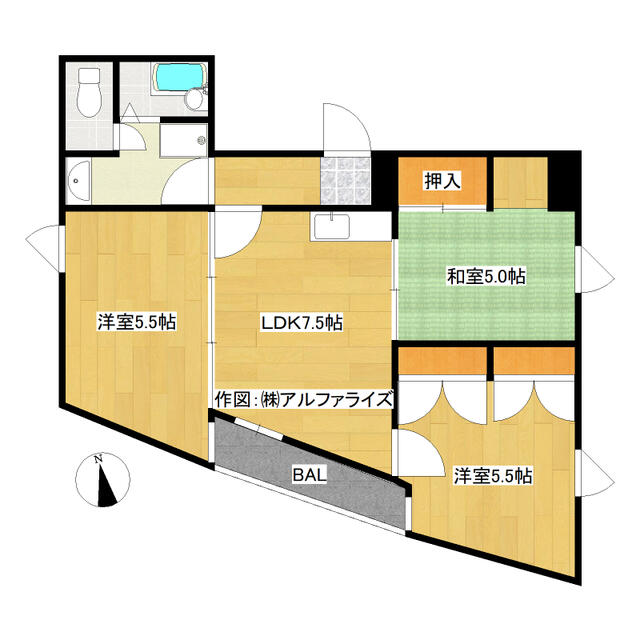 【ハトマークサイト】東京都豊島区西巣鴨4丁目の 塚本丸武ビル6F 3LDK マンション