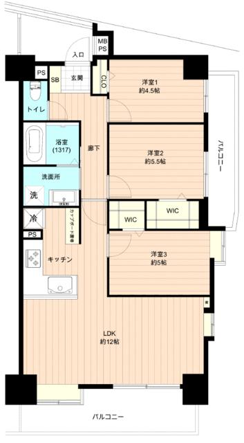 【ハトマークサイト】東京都足立区中央本町4丁目の ライオンズマンション梅島中央公園 311 3LDK 中古マンション