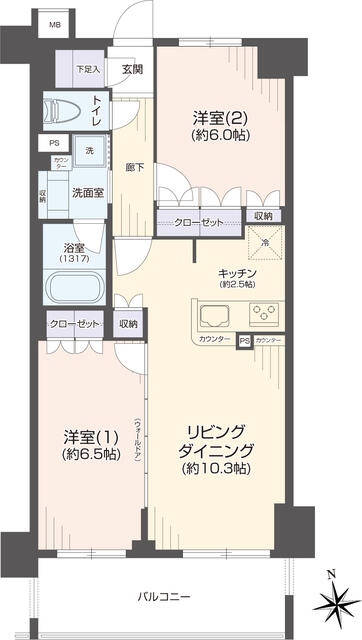 【ハトマークサイト】東京都北区神谷3丁目の パレステージ東十条 302 2LDK 中古マンション