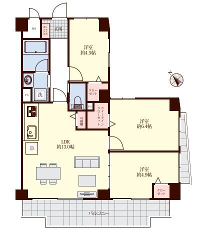 【ハトマークサイト】東京都大田区千鳥2丁目の 朝日千鳥町マンション401 3LDK 中古マンション