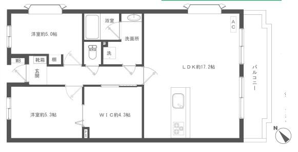 【ハトマークサイト】東京都板橋区成増2丁目の ユニーブル成増A棟401 2LDK 中古マンション