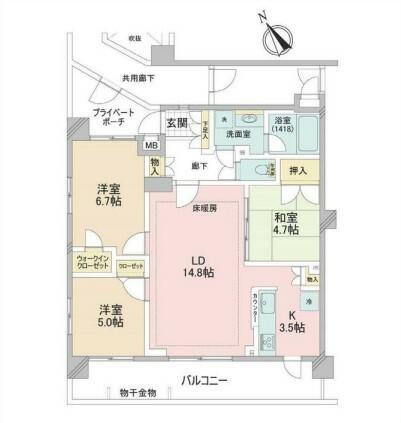 【ハトマークサイト】神奈川県川崎市高津区蟹ケ谷の ポレスター日吉 3LDK 中古マンション