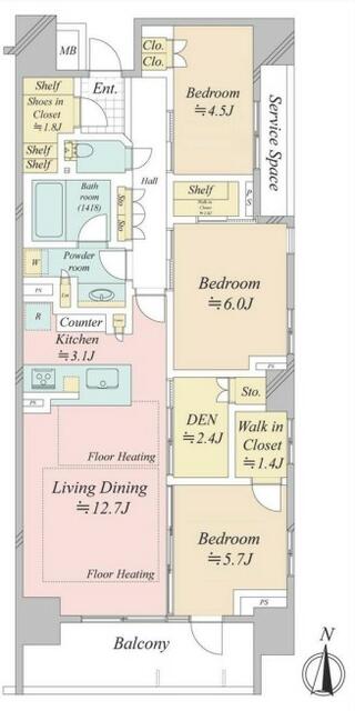 【ハトマークサイト】東京都杉並区和泉4丁目の パークホームズ杉並和泉ザレジデンス 3SLDK 中古マンション