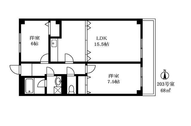 【ハトマークサイト】東京都大田区田園調布2丁目の アパートメントカヤ田園調布 203 2LDK マンション