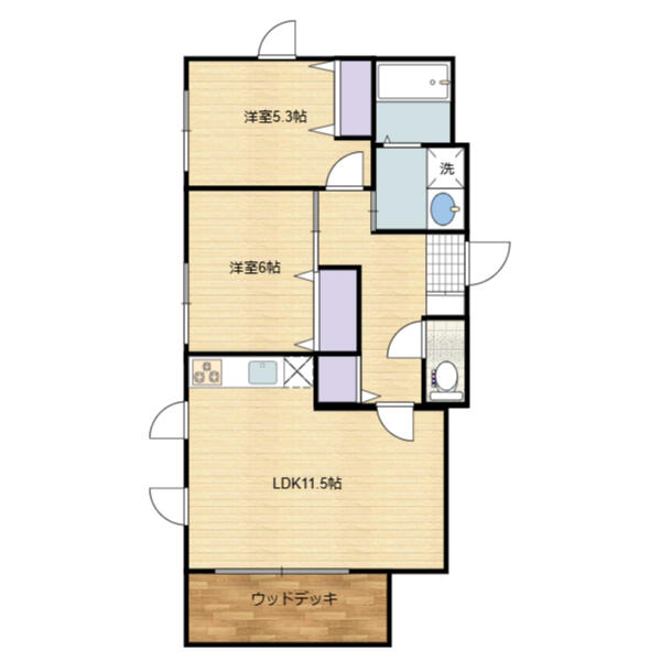 【ハトマークサイト】東京都町田市玉川学園2丁目の さくら館101 2LDK アパート