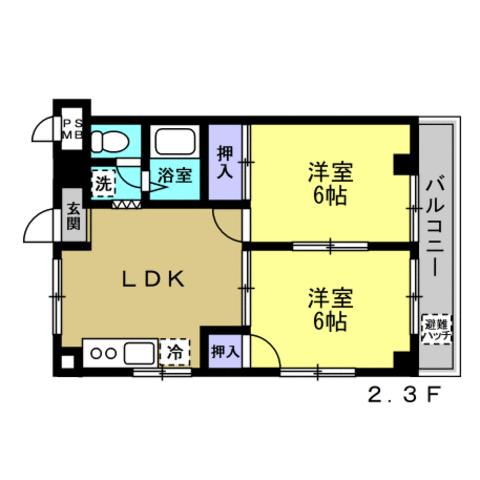【ハトマークサイト】千葉県市川市日之出の パルハウス日之出203 2LDK アパート