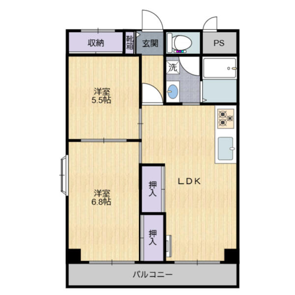 【ハトマークサイト】神奈川県小田原市飯泉の エステート鴨宮304 2LDK マンション