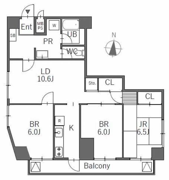【ハトマークサイト】東京都府中市緑町3丁目の ヴェラハイツ第1東府中 602 3LDK 中古マンション