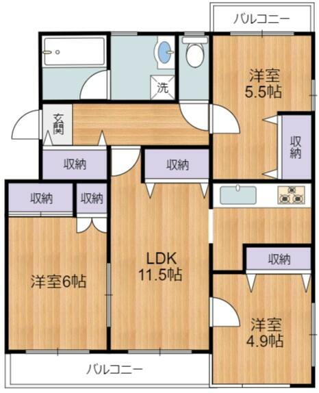 【ハトマークサイト】東京都府中市若松町4丁目の ビュークレスト103 3LDK マンション