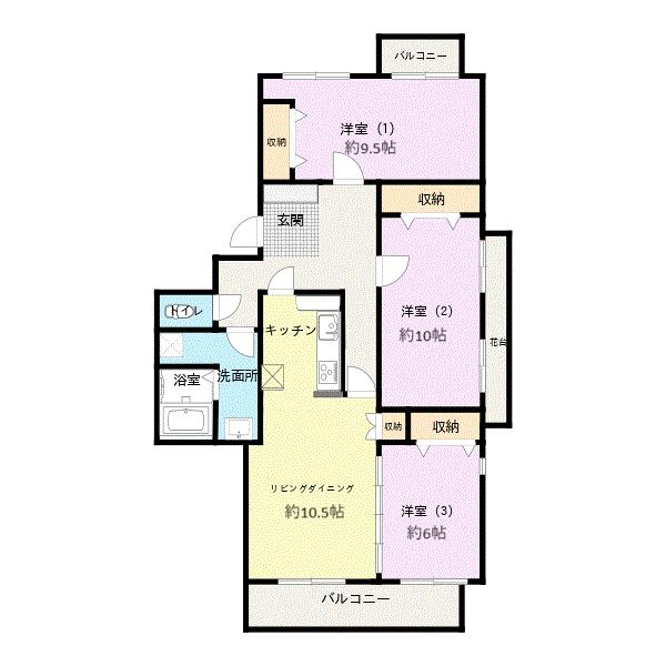 【ハトマークサイト】東京都八王子市別所2丁目の 長池公園せせらぎ通り北 3LDK 中古マンション