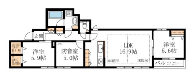 【ハトマークサイト】東京都品川区西品川3丁目の （仮称）西品川3丁目メゾン202 3LDK マンション