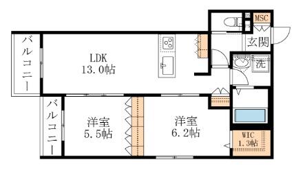 【ハトマークサイト神奈川】神奈川県相模原市緑区橋本5丁目の 仮）橋本5丁目ヘーベルメゾン202 2LDK マンション
