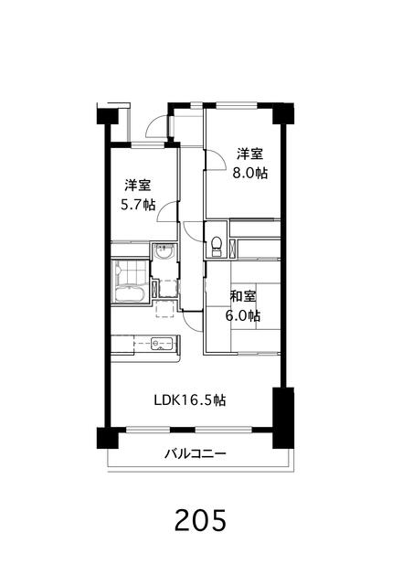 【ハトマークサイト】神奈川県相模原市南区大野台5丁目の ミウパラスト205 3LDK マンション