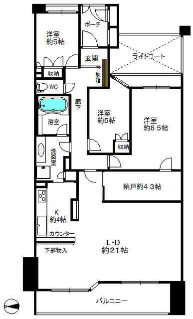 【8100.jp(ハトマル.ジェイピー)】神奈川県横浜市保土ケ谷区常盤台の アンジュの丘横浜常盤台 704 3SLDK 中古マンション
