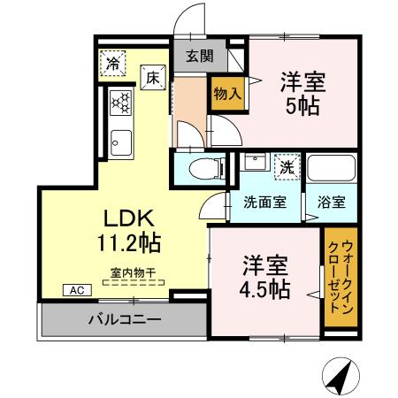 【ハトマークサイト】神奈川県川崎市高津区下作延3丁目の ヴィラージュ（ダイワリビング）203 2LDK アパート