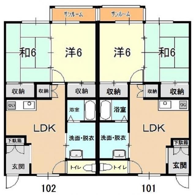 【ハトマークサイト】石川県野々市市太平寺1丁目の ボーノンF101号室 2LDK アパート