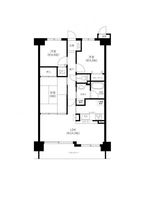 【8100.jp(ハトマル.ジェイピー)】石川県野々市市押野6丁目の 押野グリーンマンション5階 3LDK 中古マンション