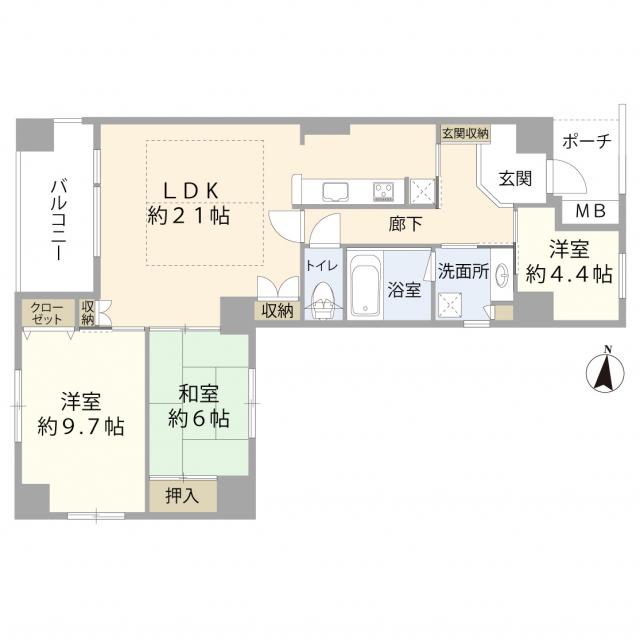 【ハトマークサイト】石川県金沢市尾山町の フォンテーヌ尾山町304号 3LDK 中古マンション