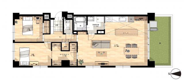 【8100.jp(ハトマル.ジェイピー)】石川県金沢市天神町2丁目の ライオンズマンション天神町101 2LDK 中古マンション