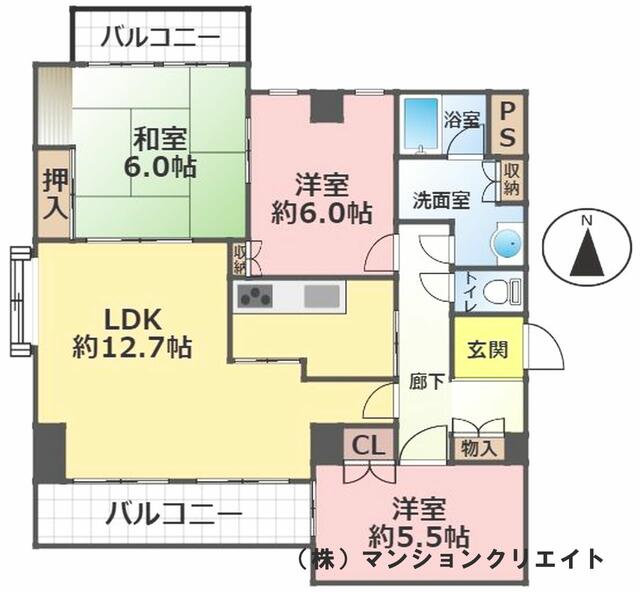 【ハトマークサイト】福井県福井市松本3丁目の ロアール西別院301 3LDK 中古マンション