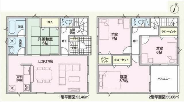 【ハトマークサイト】福井県福井市西開発1丁目の クレイドルガーデン福井市西開発第12 4LDK 新築一戸建