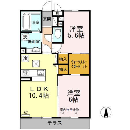【ハトマークサイト】長野県長野市広田の サンフラワー広田 B 103 2LDK アパート