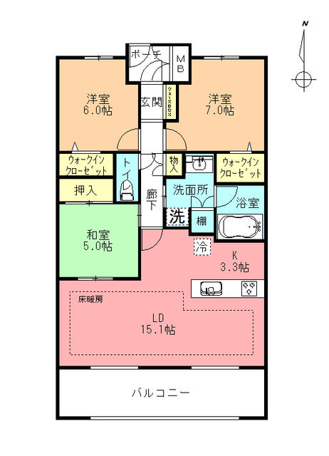 【ハトマークサイト岐阜】岐阜県岐阜市茜部菱野2丁目の モアグレース茜部Ⅴ 602 3LDK 中古マンション